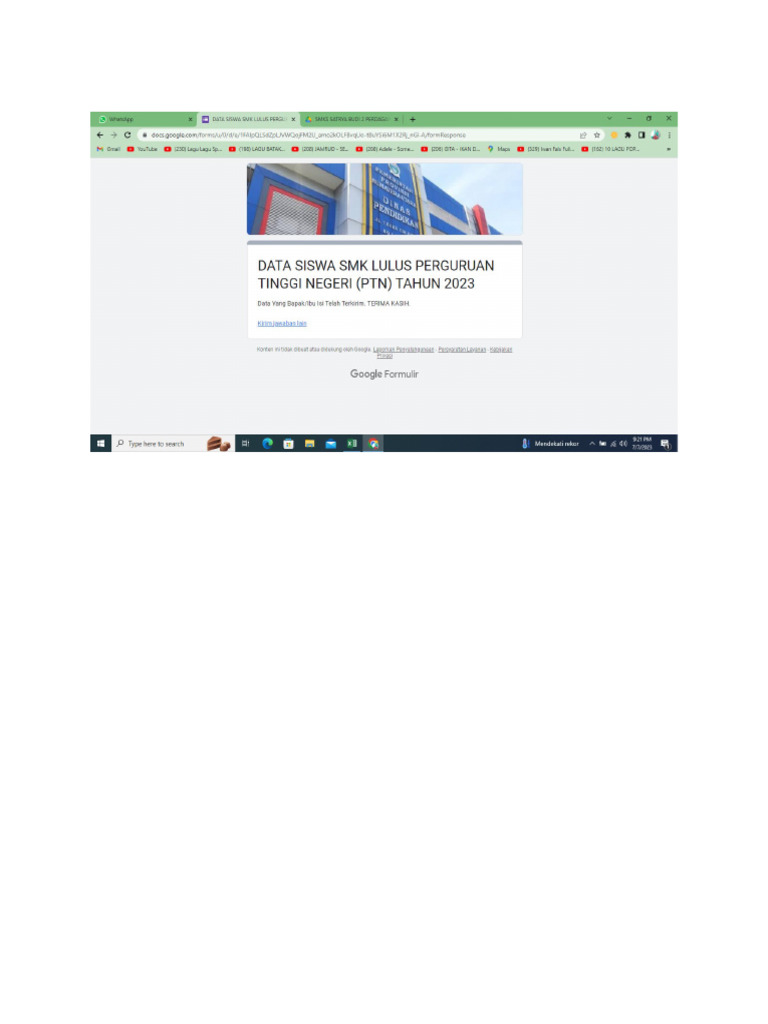 Data Siswa Lulus PTN | PDF