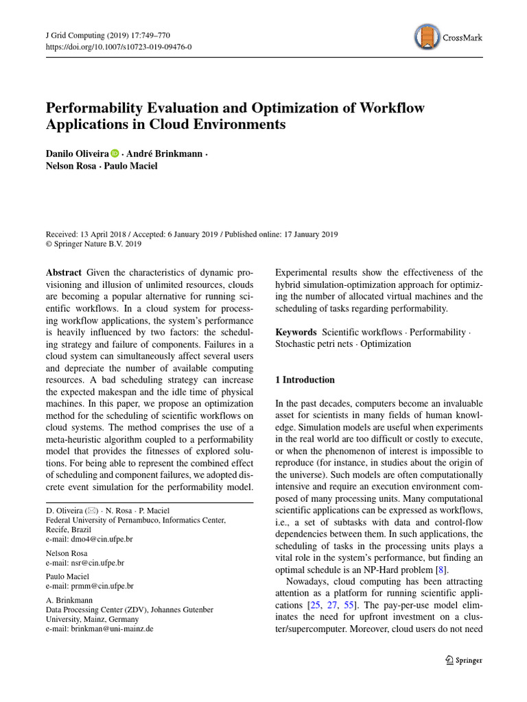(2019) (23) - Performability Evaluation and Optimization of Workflow ...