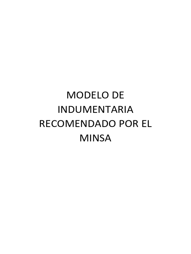 7 Modelo de Indumentaria Recomendado Por El Minsa | PDF