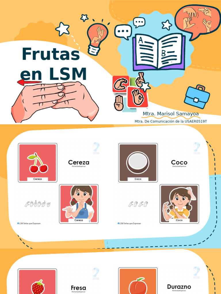 Frutas en LSM: Adivinanzas y Señales | PDF