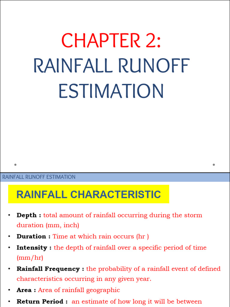 CHAPTER 2 RAINFALL Runoff Estimation | PDF | Drainage Basin | Contour Line