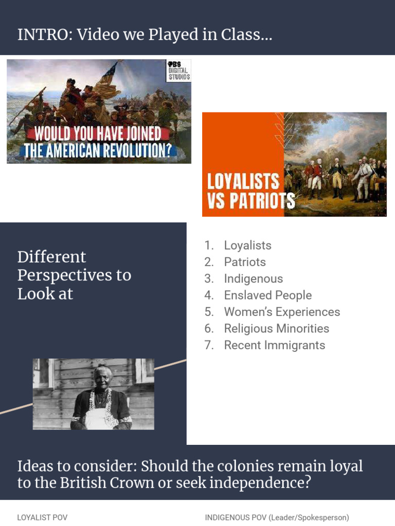 History: Loyalist Et Al AR - Resources For Research! | PDF | Loyalist ...