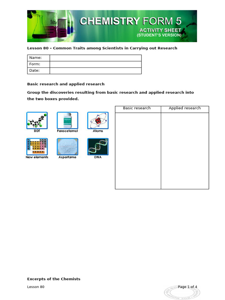 ActivitySheetStudent | PDF | Radioactive Decay | Physical Sciences