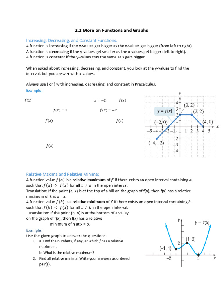Functions: Increasing, Decreasing, Symmetry | PDF | Calculus | Applied ...