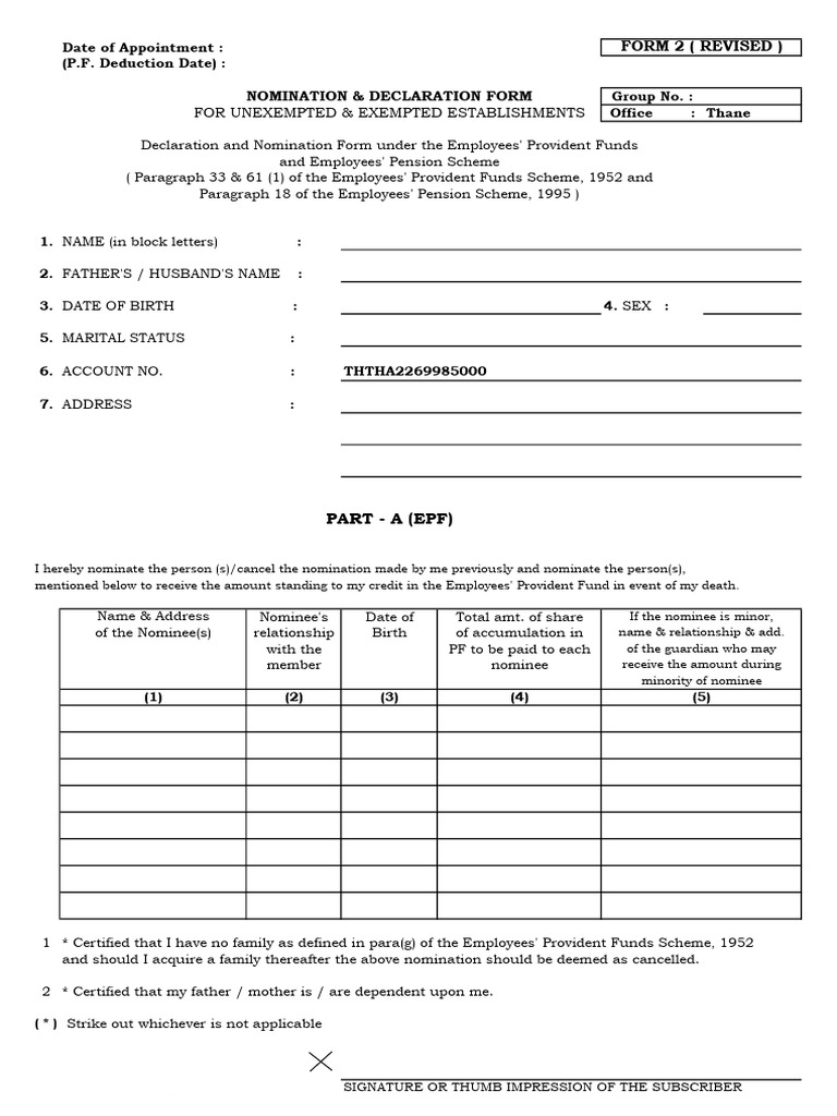 Form 2 | PDF | Employee Benefits | Pension