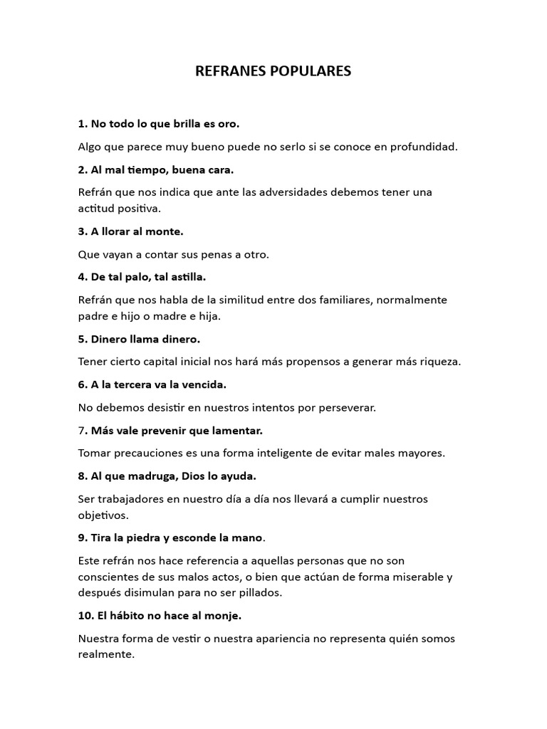 Refranes: Sabiduría Popular Visual | PDF | Pecado