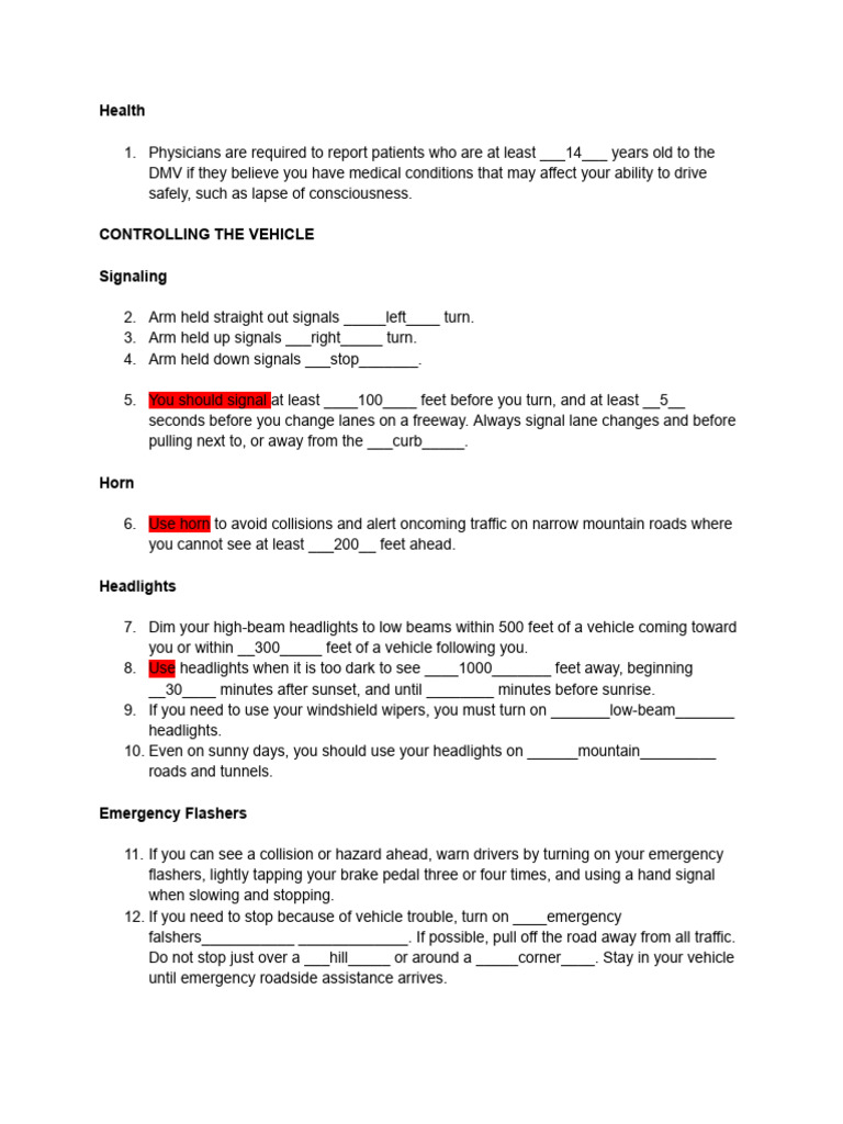 DMV Permit Test Study Guide | PDF | Traffic | Intersection (Road)