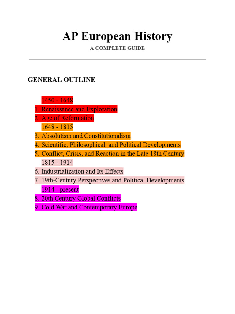 AP Euro Complete Study Guide | PDF | Martin Luther | Holy Roman Empire