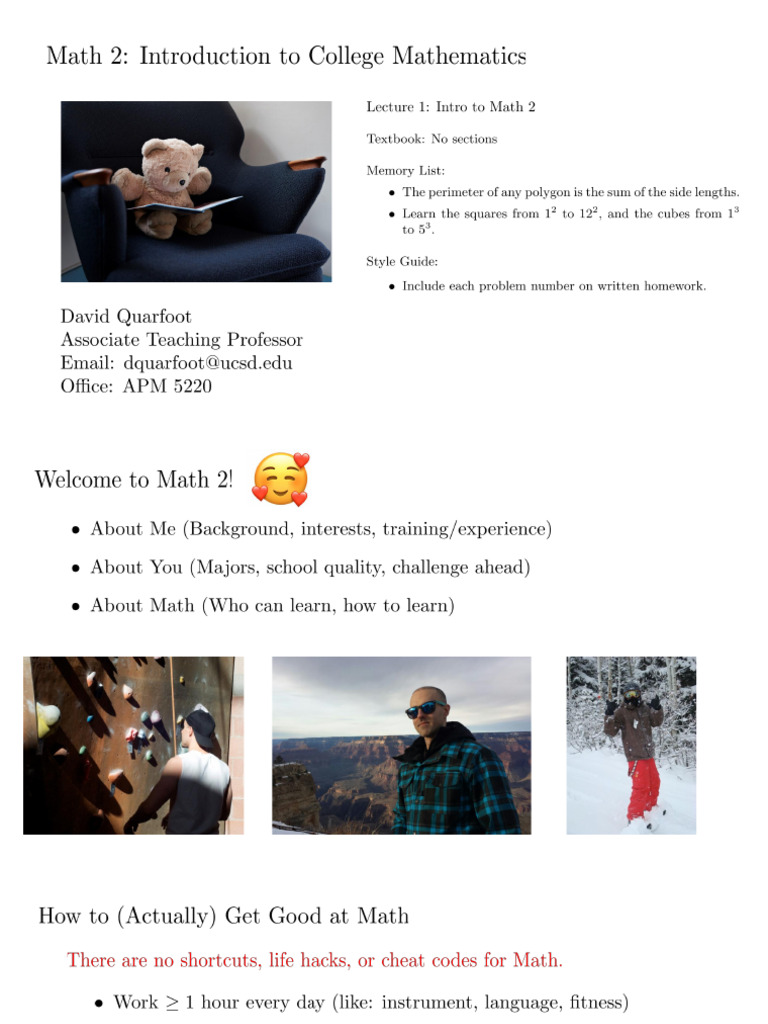 Lecture 1 (Intro To Math 2) | PDF