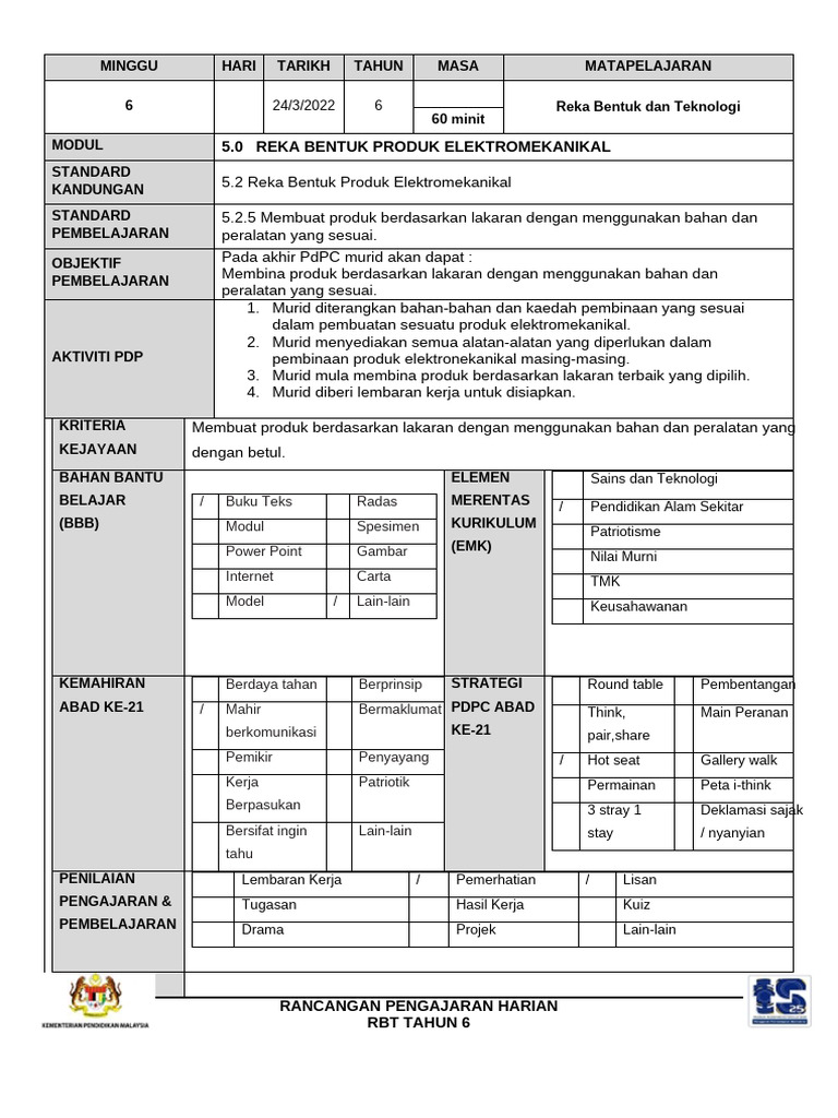 RBT Tahun 6 2022 M6 | PDF