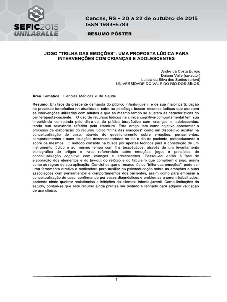 artigo trilha das emocoes | PDF