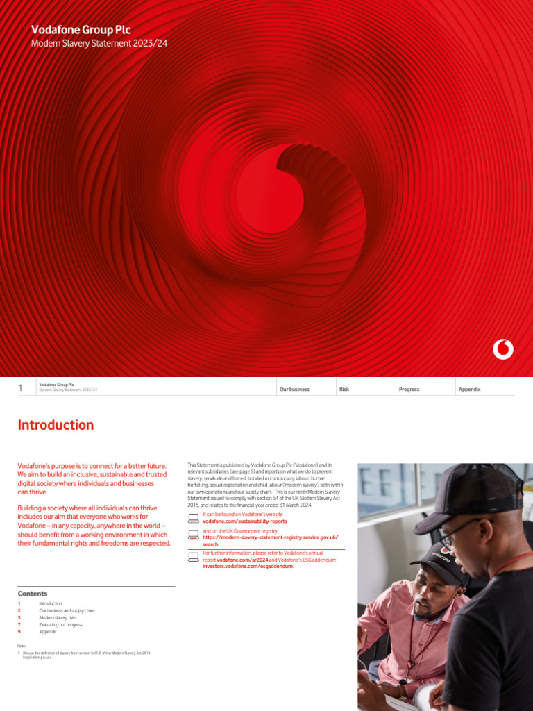 Vodafone Modern Slavery Statement 2023/24 | PDF | Supply Chain | Risk