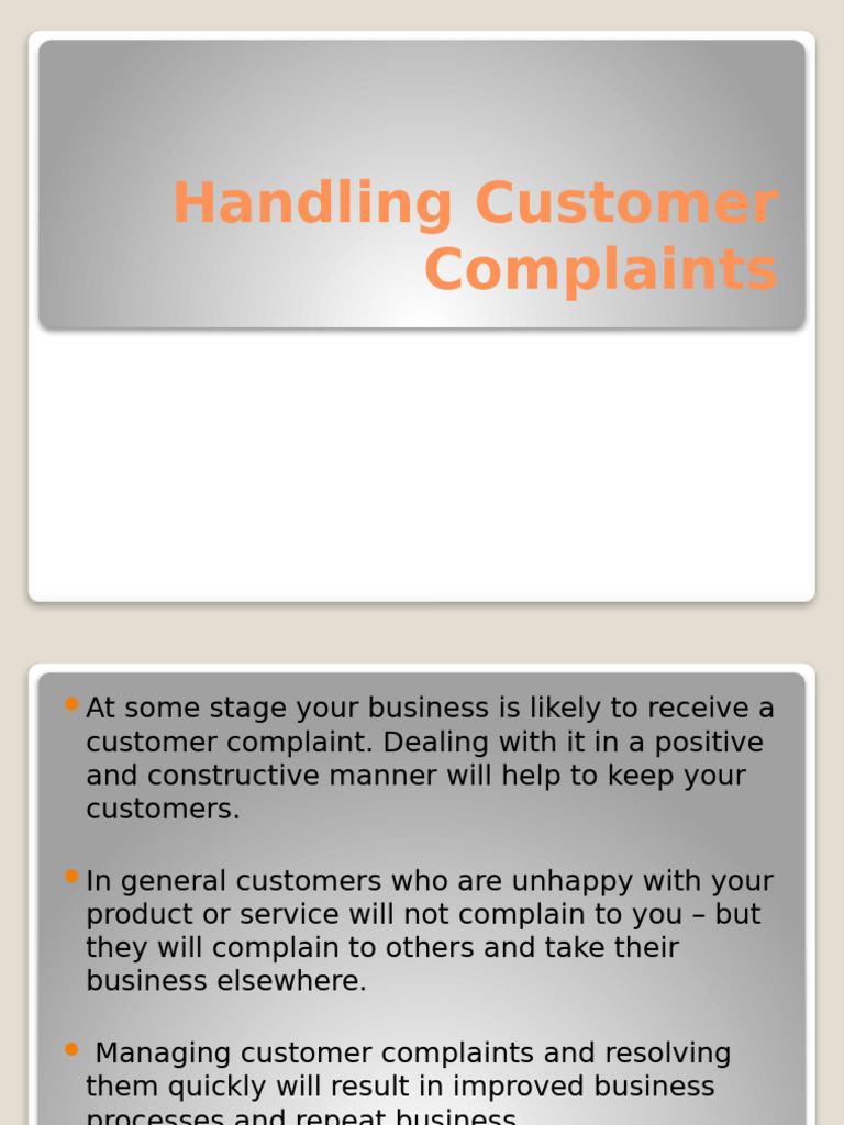Handling Customer Complaints | PDF