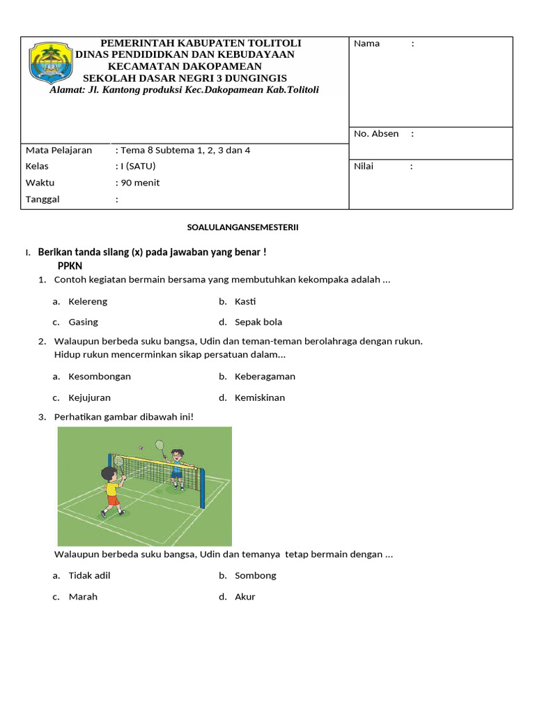 10.Soal PAS TEMA 8 (Www.gurumaju.com) (1) (4) | PDF