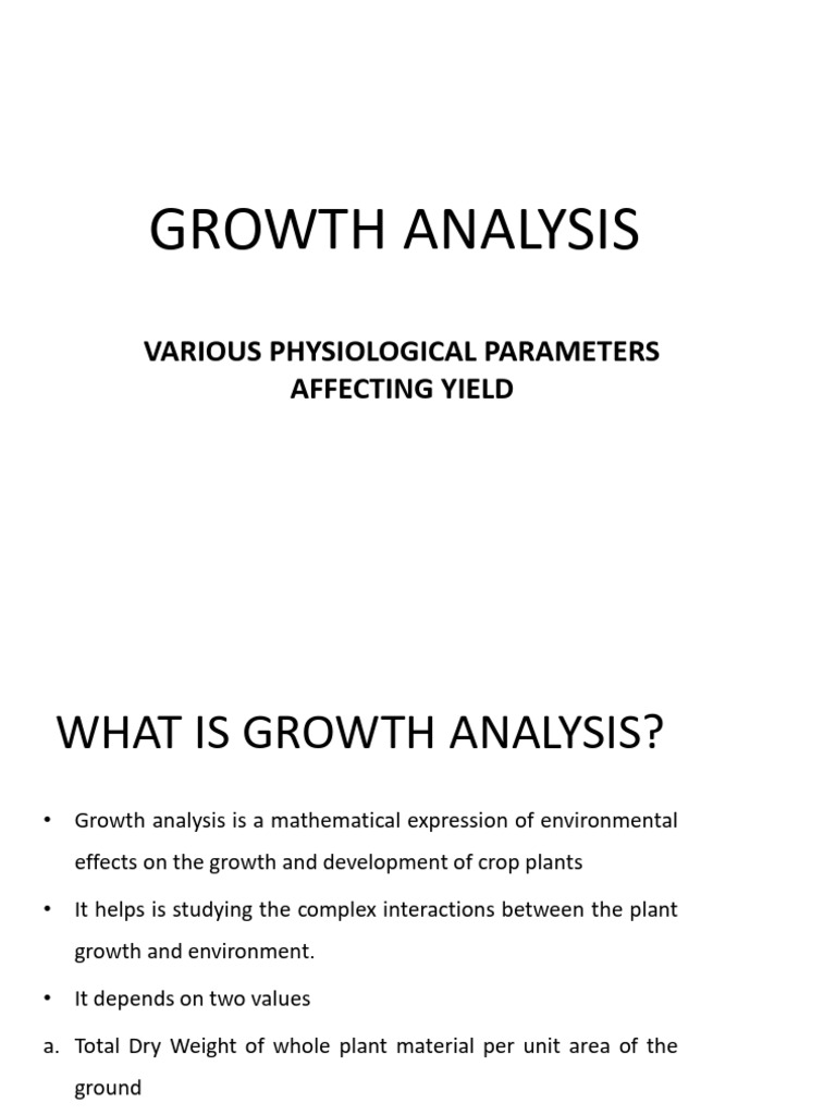 Plant Growth Analysis Overview | PDF