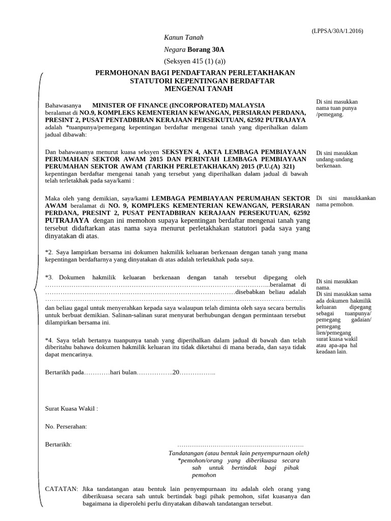 BORANG 30A (1) (1) | PDF