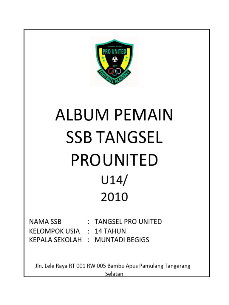 ALBUM PEMAIN U14 TANGSEL PRO DONE 2024... (2) | PDF