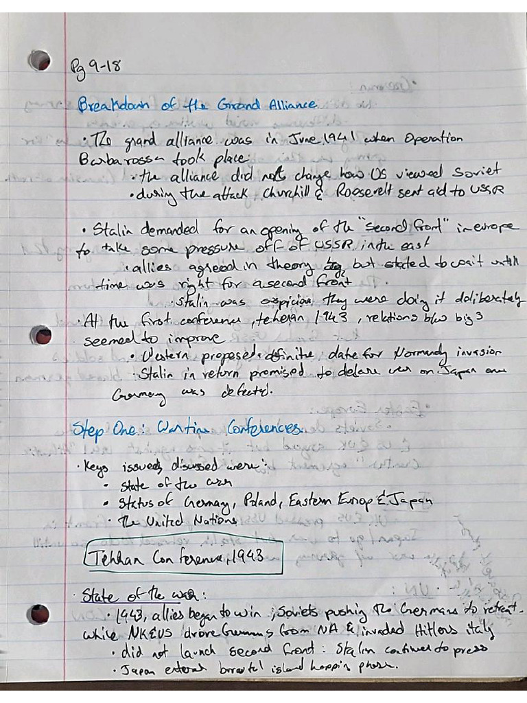 Notes on the 3 conferences during the WW2 | PDF