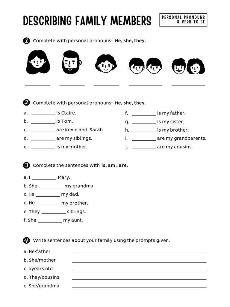 Family Descriptions with Pronouns | PDF | Pronoun | Language Families