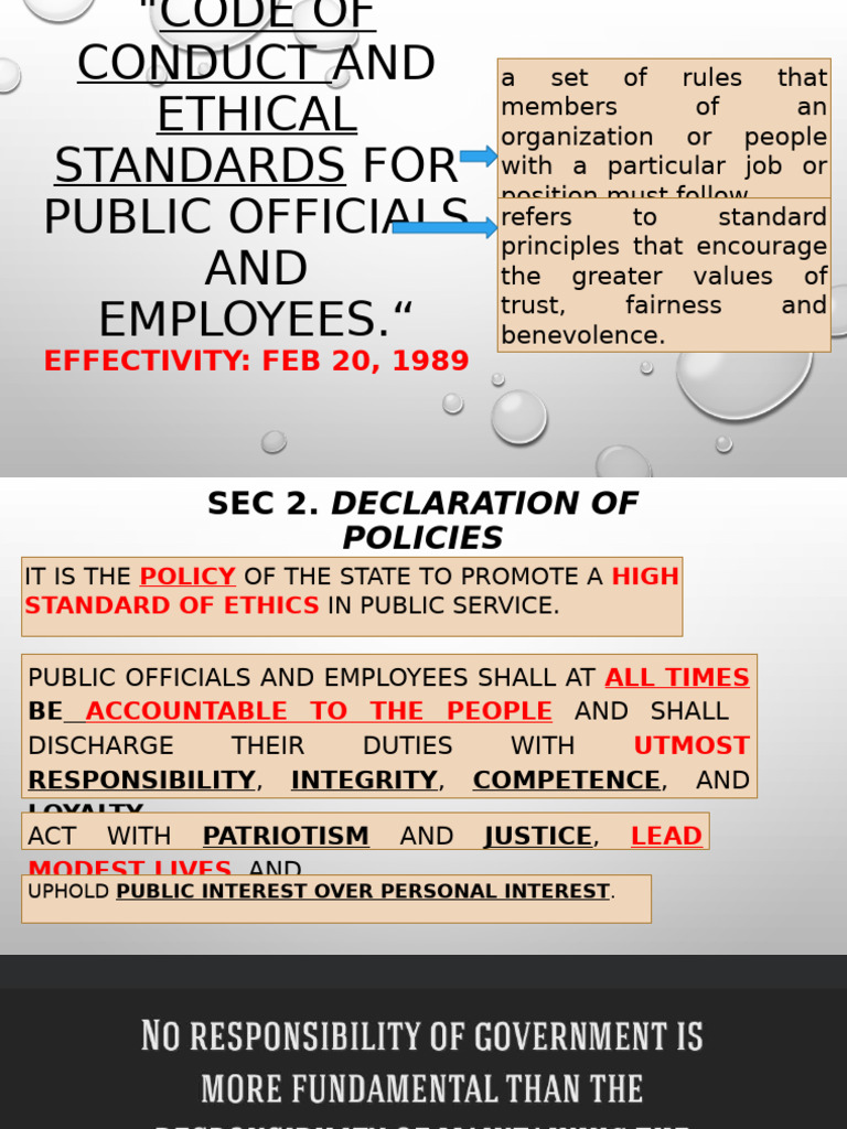 RA 6713 Presentation | PDF | Employment | Interest