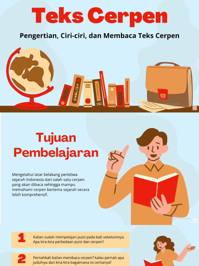Teks Cerpen, Pengertian Ciri2 Dan Membaca Teks Cerpen | PDF