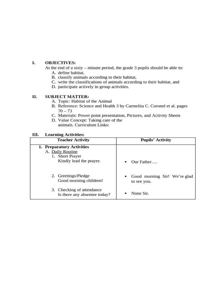 Animal Habitats Lesson Plan | PDF | Grassland | Habitat