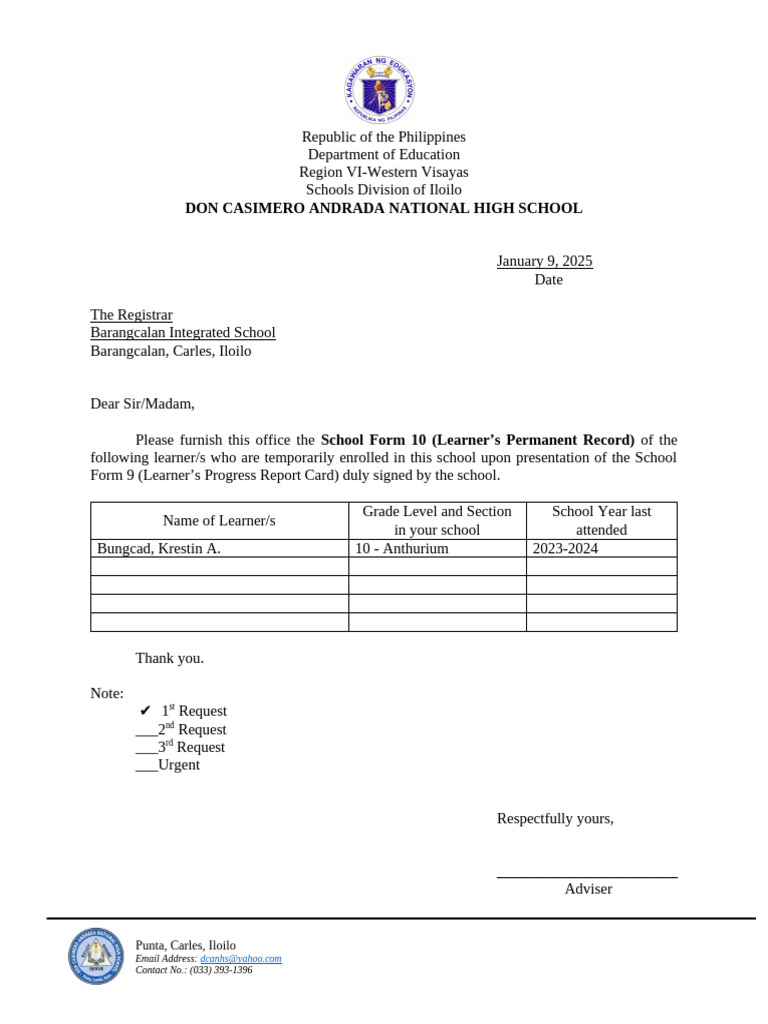 letter-request-2020-sf10 | PDF