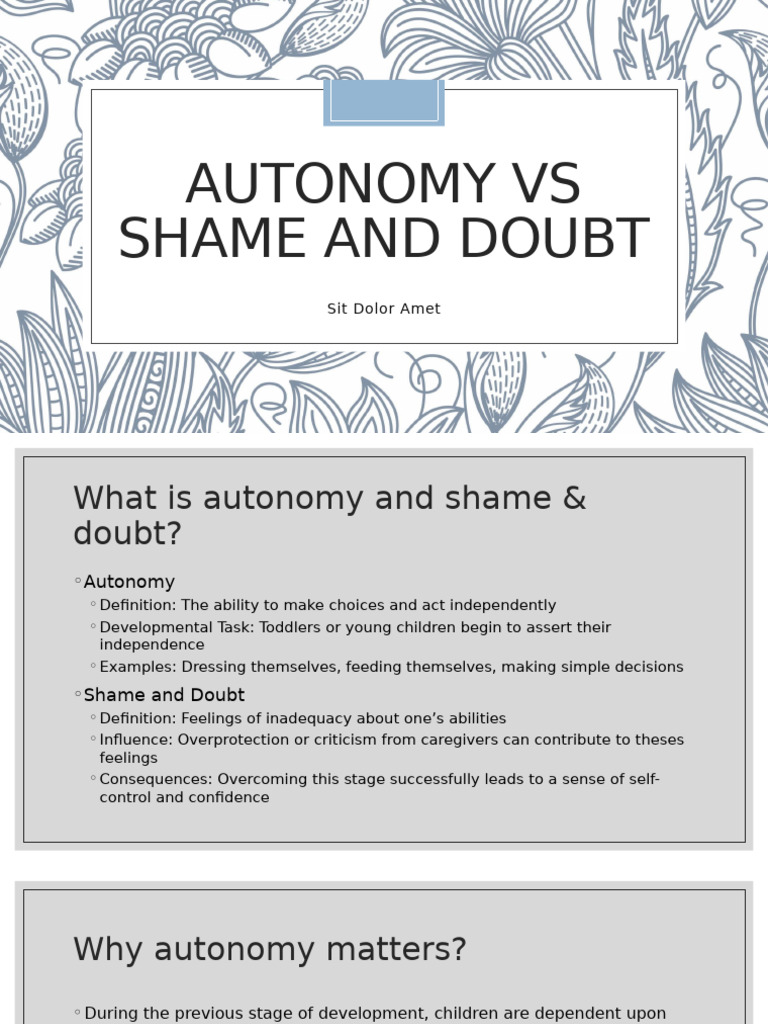 Autonomy Vs Shame and Doubt | PDF | Shame | Autonomy