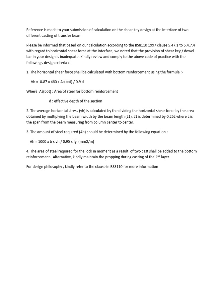 Interface Shear Key | PDF