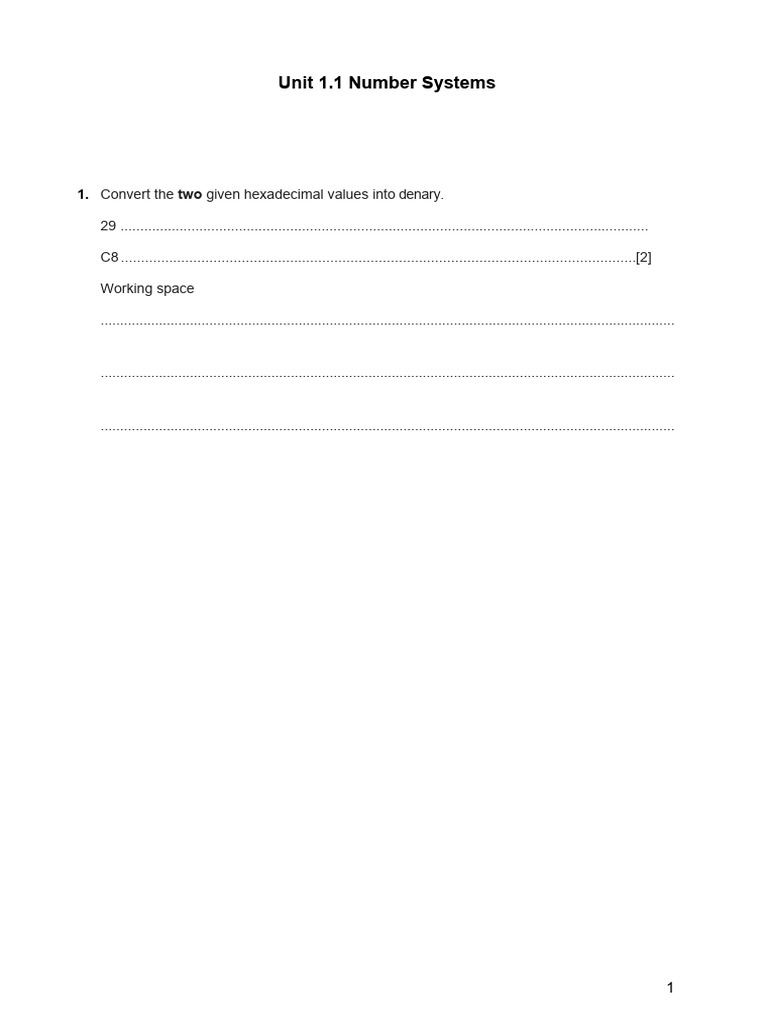 IGCSE Computer Science Number Systems TQ Paper Set 3 | PDF | Encodings ...