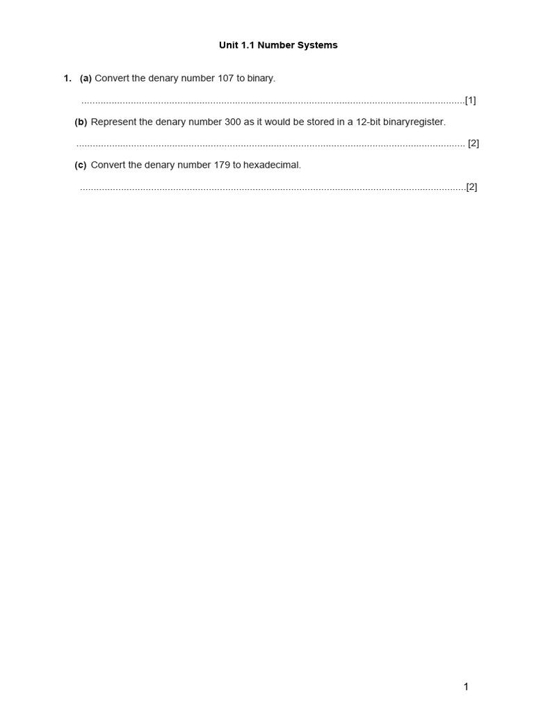 Convert Binary 01011001 to Denary | PDF | Decimal | Integer (Computer ...