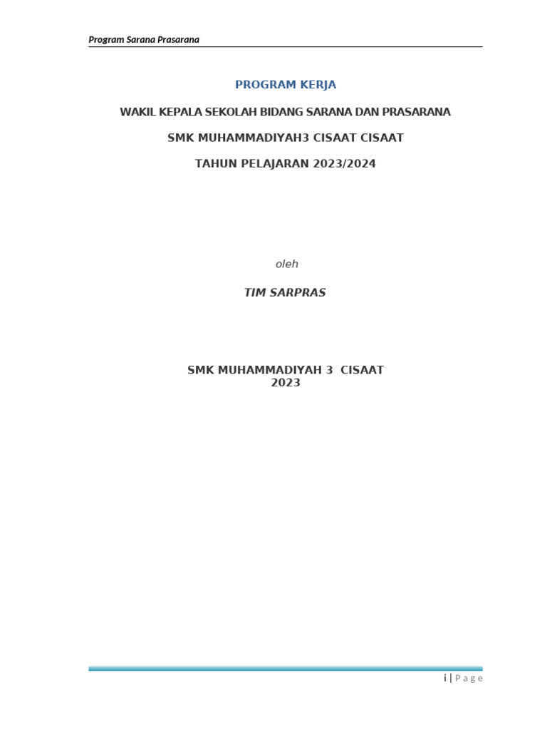 Program Sarpras | PDF