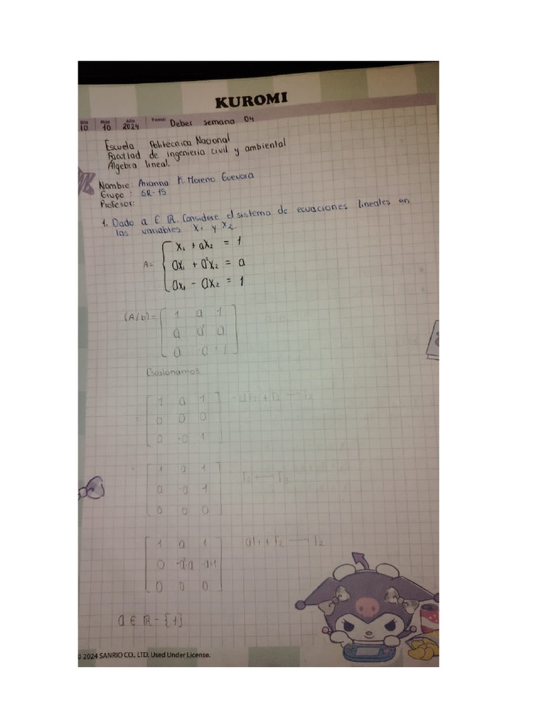 Tarea Algebra 04 | PDF