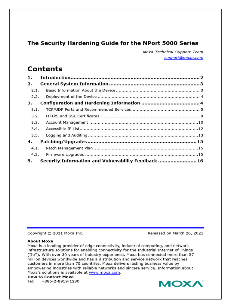 Moxa The Security Hardening Guide For The Nport 5000 Series Tech Note v1.0 | PDF | Port ...
