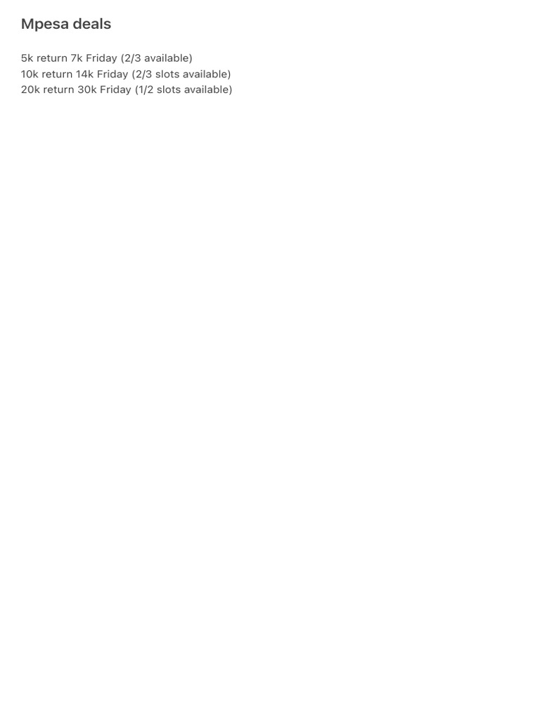 Mpesa Deals | PDF