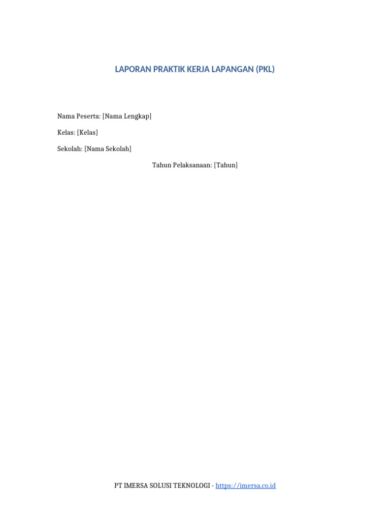 Contoh Laporan PKL Jurusan RPL | PDF