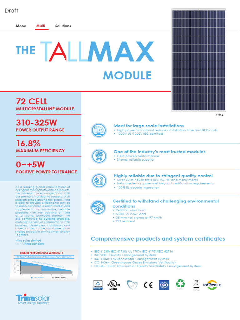 141 P1-17001 Ts-Gap-Ph2-Lv-I01-R00 - PV - Module - Datasheet | PDF | Solar Panel | Photovoltaics