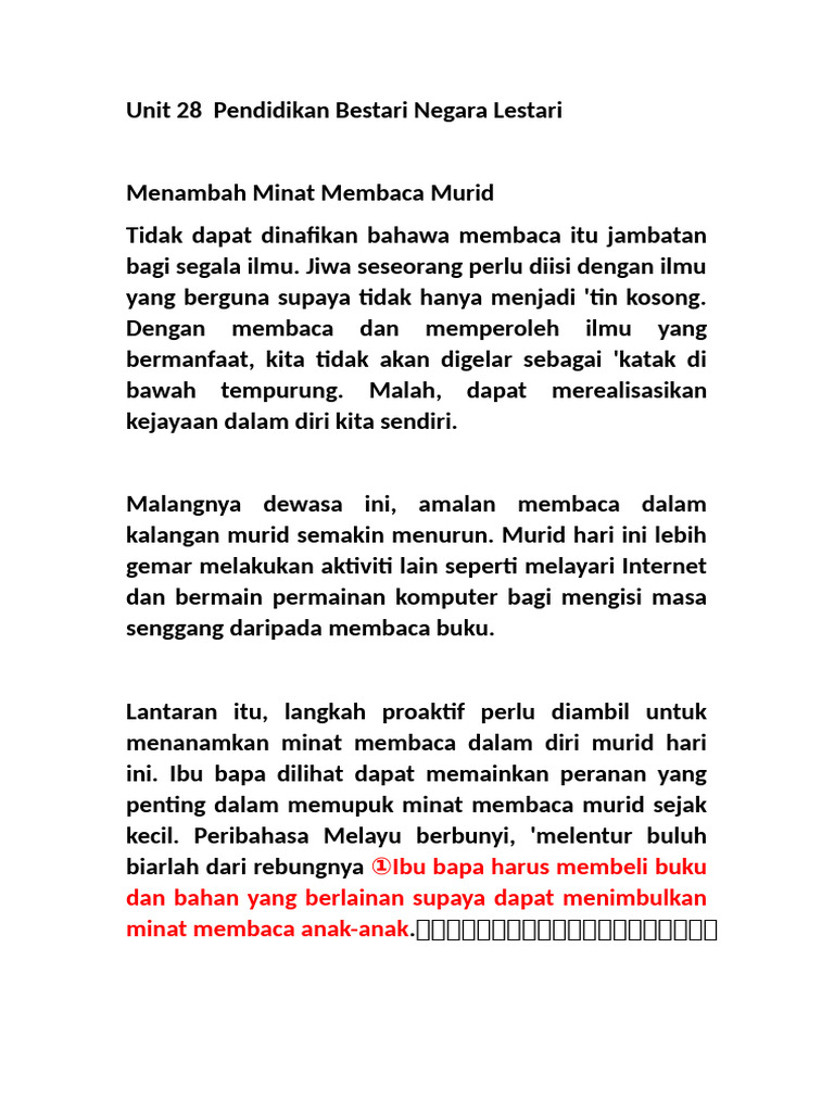 Unit 28 Pendidikan Bestari Negara Lestari | PDF
