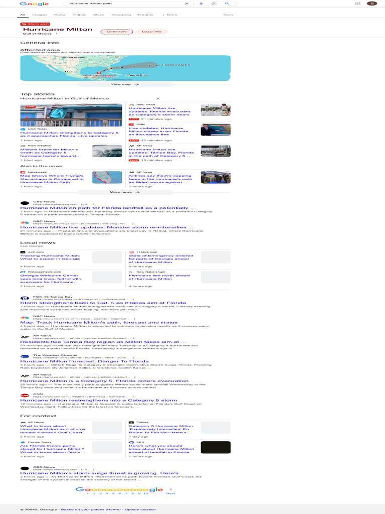 Hurricane Milton Path - Google Search | PDF | Tropical Cyclones | Storm ...