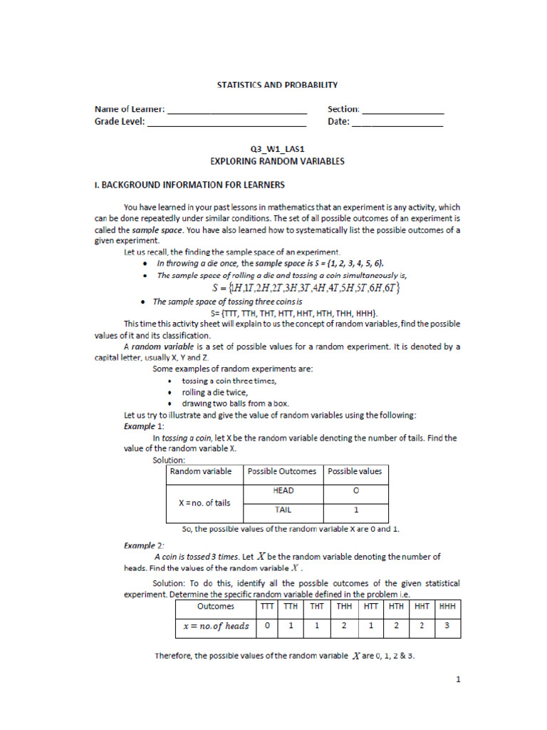 Stat-Proba-Q3-LAS-1-to-3 | PDF