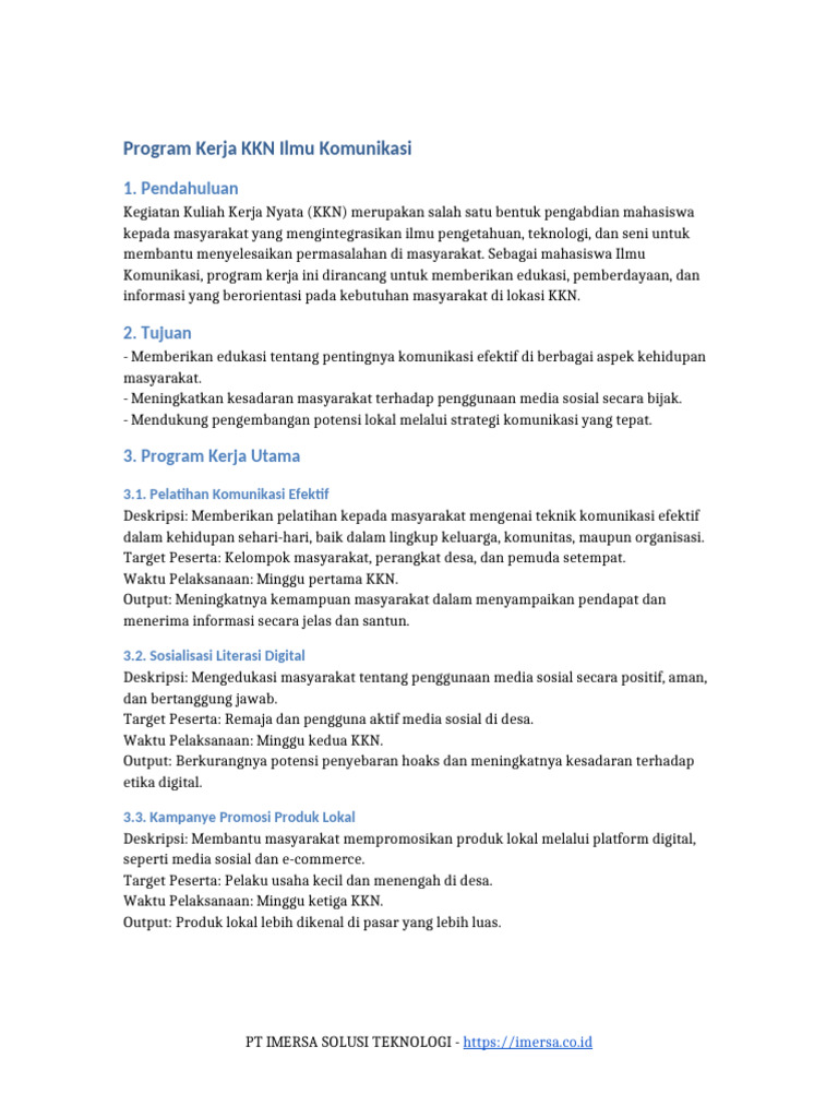 Proker KKN Ilmu Komunikasi | PDF