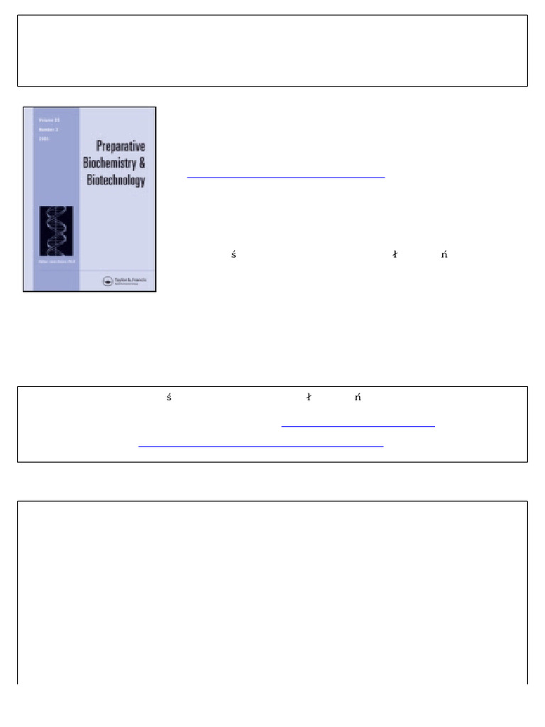 Wasko Et Al 2012 Purification and Characterization of A Proteinase From ...