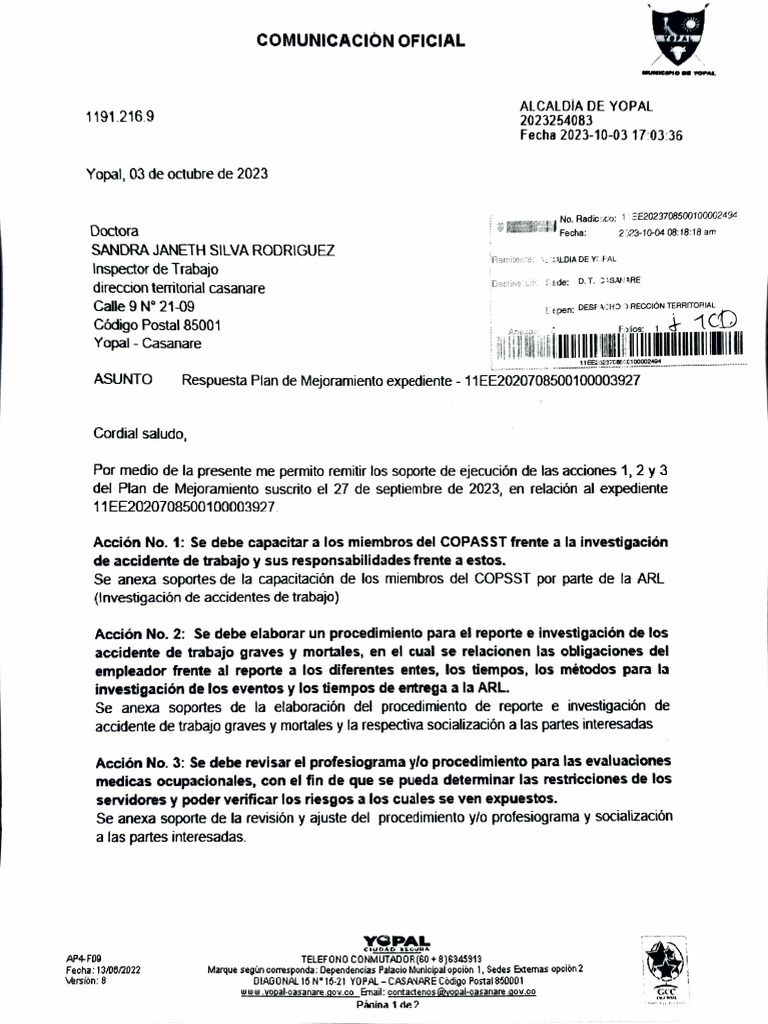 Rad Evidencias Plan de Mejora 1 2 3 | PDF