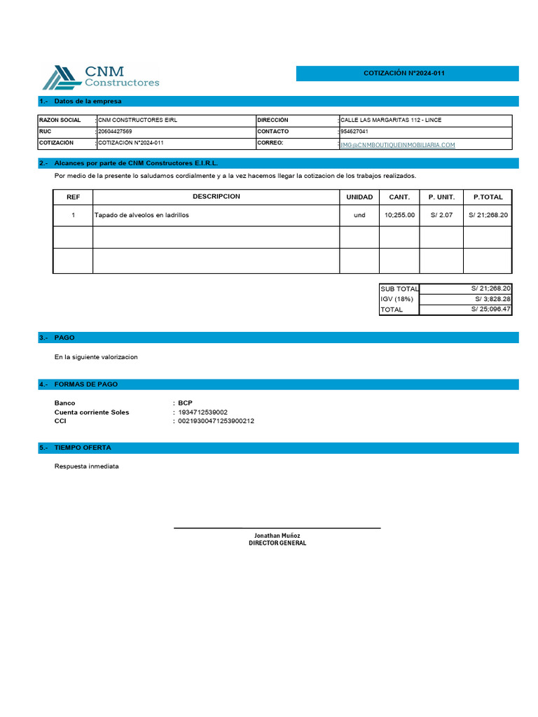 CNM_COTIZACIÓN N°2024-011 rev2 | PDF
