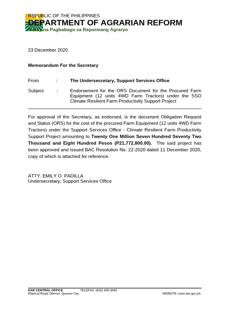 CSW Memo FME Procurement | PDF
