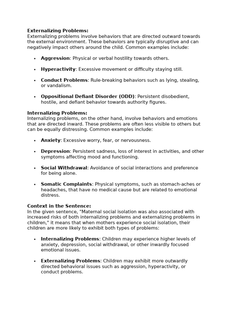 PSYC 321-Externalizing Problems | PDF