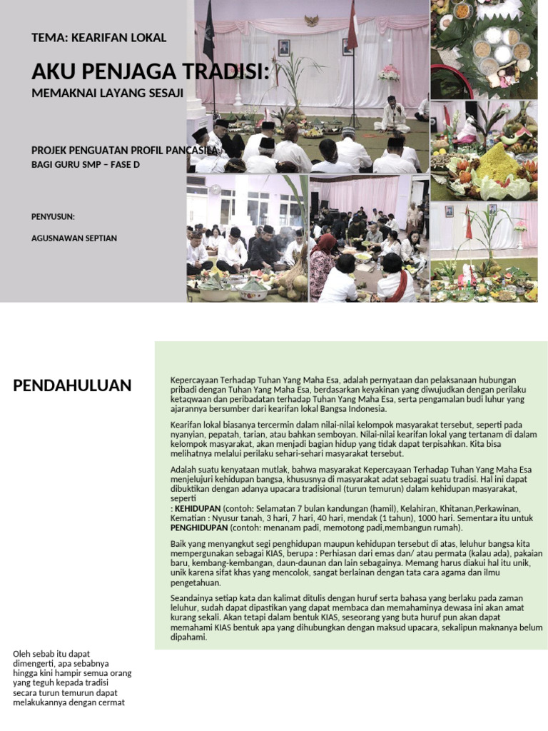 Kelas IX - Modul P5 Kearifan Lokal - Kearifan Lokal - Fase D | PDF