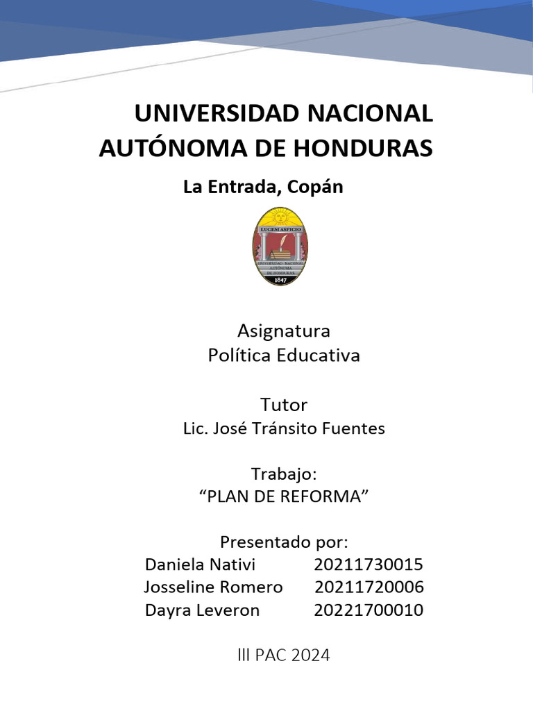 Plan de Reforma | PDF | Plan de estudios | Enseñando