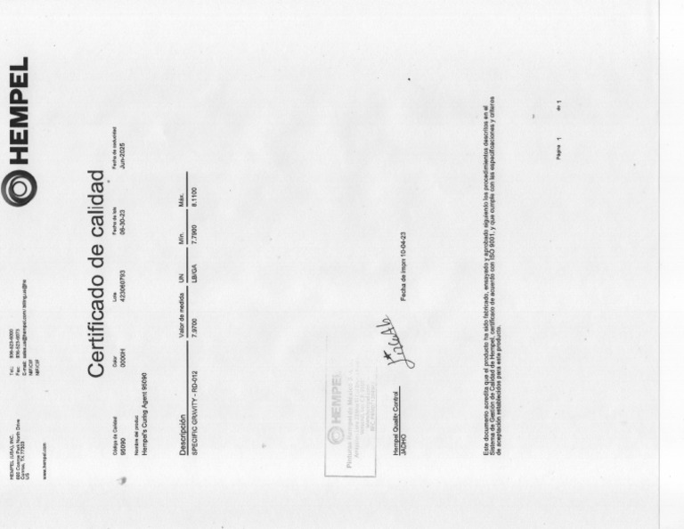 Hempels Curing Agent 95090 | PDF