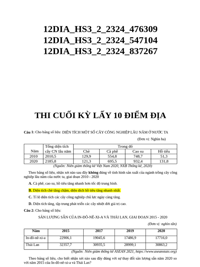 LẤY 10 ĐIỂM ĐỊA CK2 2024 | PDF